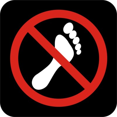No Bare Feet International Symbol Window Wall Vinyl Decal Sticker | eBay
