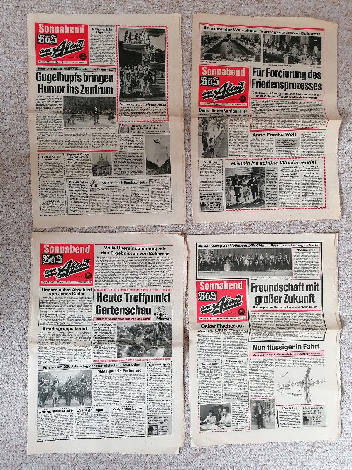 4 BZ Berliner Zeitung Juli September 1989 DDR chronik Geschenk | eBay.de