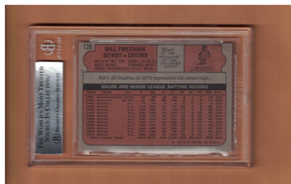 Bill Freehan Autographed 1972 Topps Baseball Card Signed Detroit Tigers ...