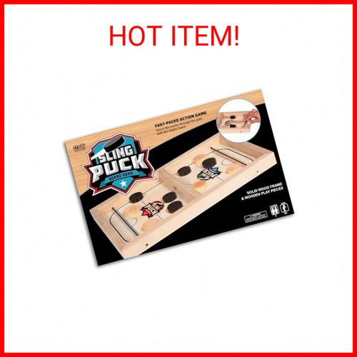 Crazy Games Fast Sling Puck Board Game I 14" Small Wooden Family Games ...