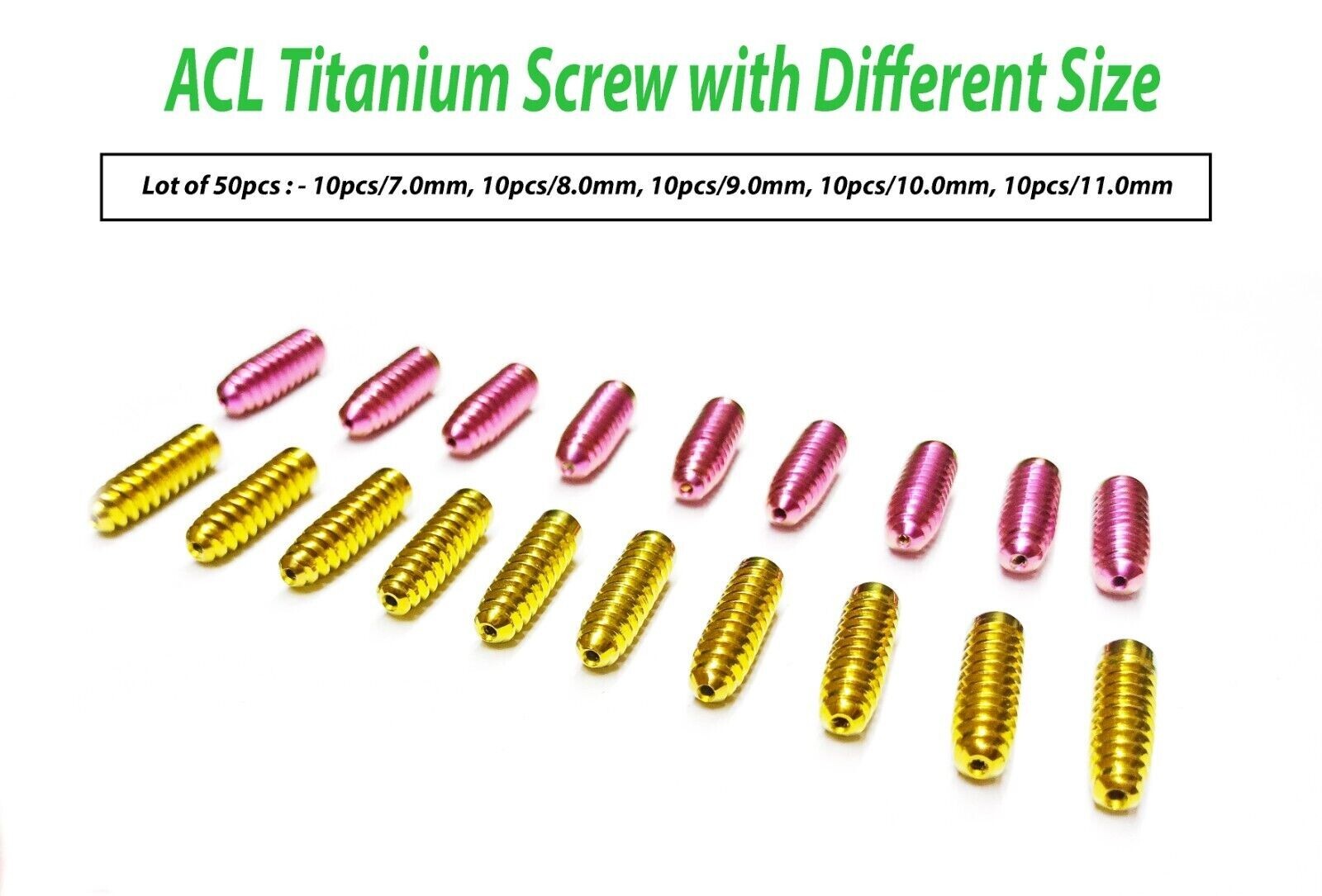 ACL Titanium Screw (Lot of 50pcs) with Different size Veterinary ...