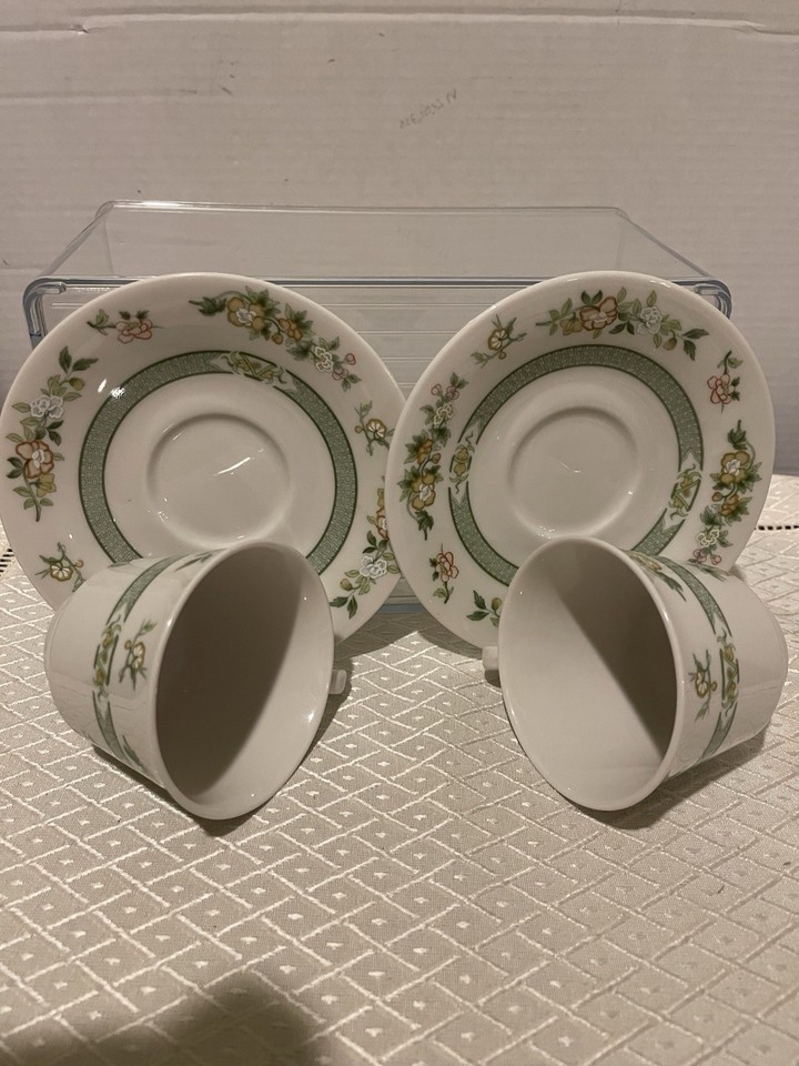 12PC Fine China Royal Doulton Tonkin Tea Cups Saucers Salad Plates Trio ...