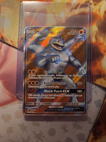 Machamp GX FULL ART ULTRA RARE 135/147 SM Burning Shadows Pokemon HOLO ...