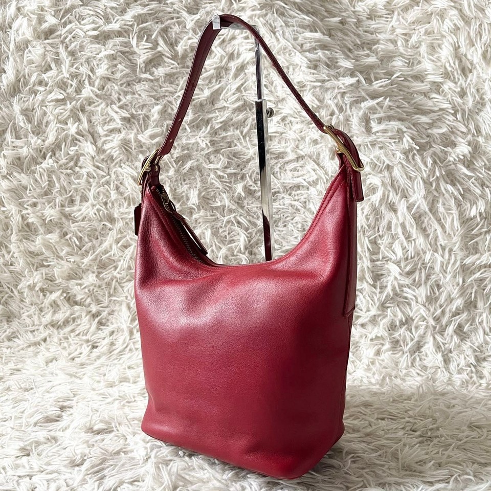 COACH Vintage Glovetanned Leather Shoulder Bag in Red C2D-9823 | eBay