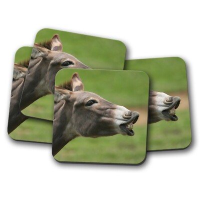 4 Set - Funny Donkey Coaster - Horse Animal Cheeky Kids Cool Funky Gift ...