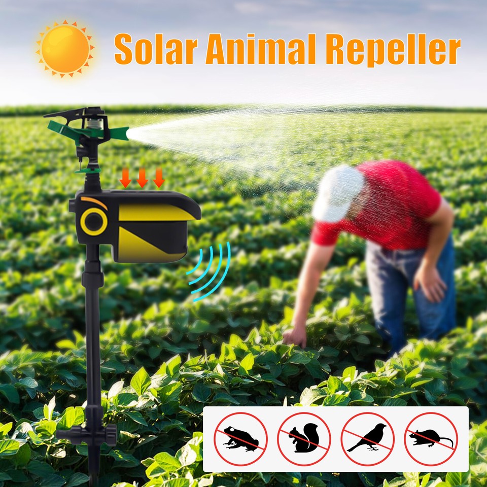 Animal Repellent Sprinkler,Solar Scarecrow Motion Activated Water ...
