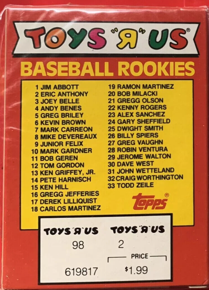 1990 Topps Toys “R “Us Baseball Rookie 33 Card Set- Sealed ****Ken ...