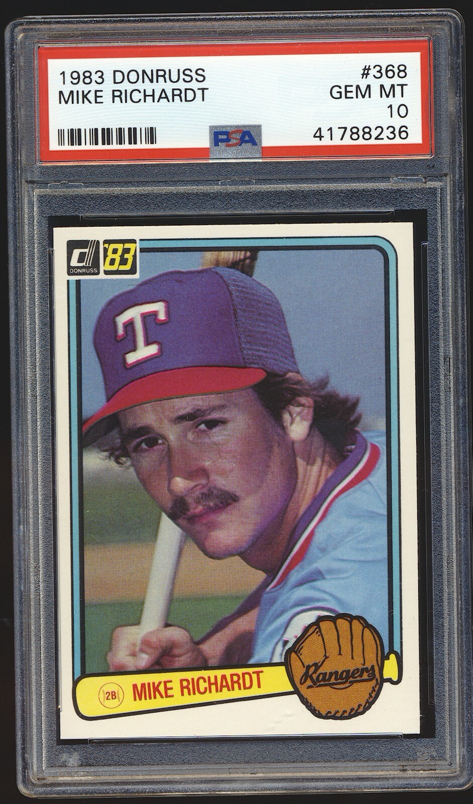 1983 Donruss Mike Richardt PSA 10 CRAZY LOW POP 2 Rangers #368 ...