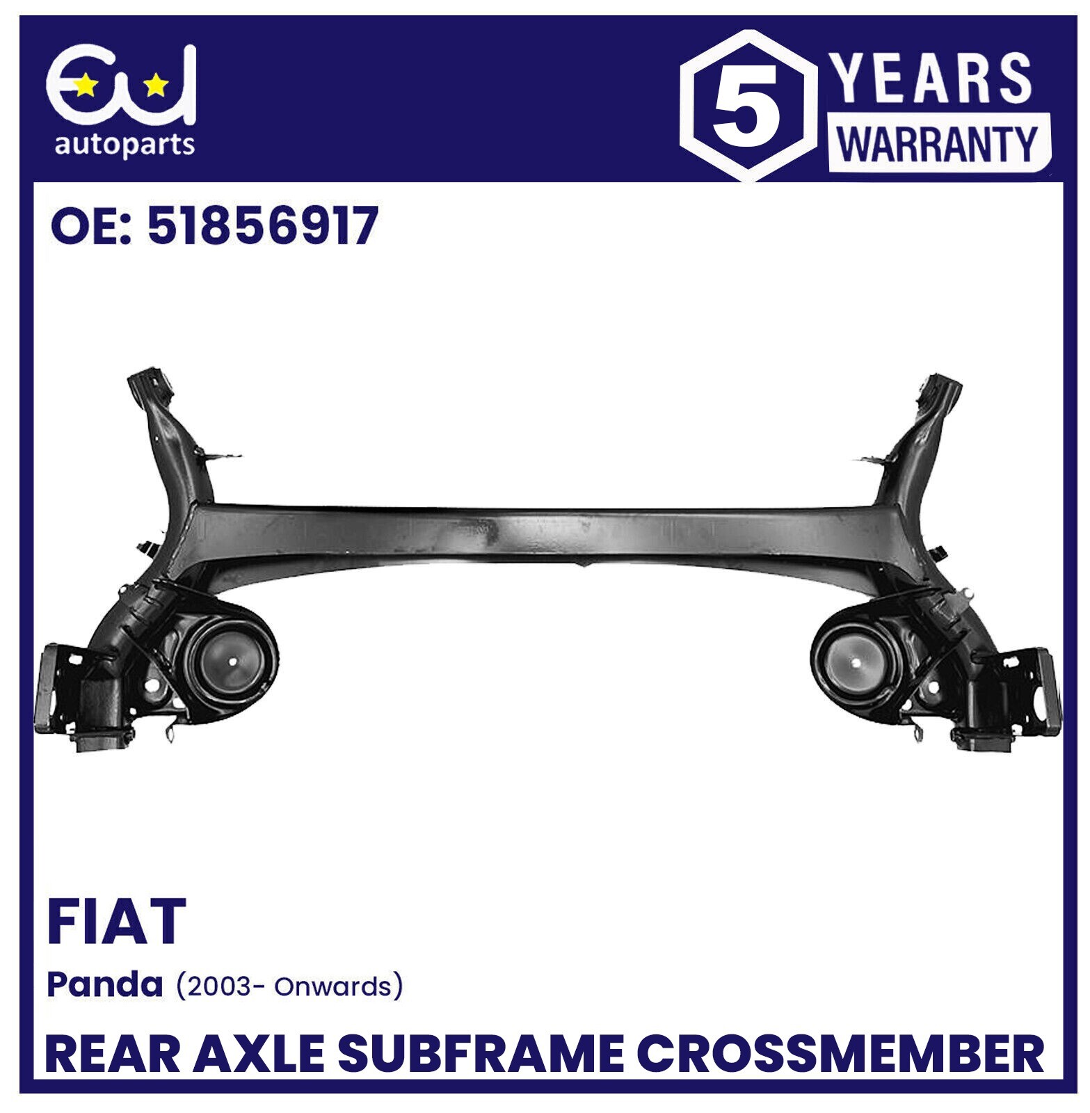 UPGRADED HEAVY DUTY REAR AXLE SUBFRAME FOR FIAT PANDA 03- THICKER METAL ...