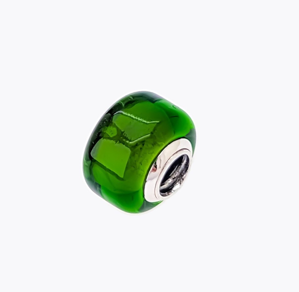 New 100% Authentic PANDORA 925 ale Green Mini Murano Glass Charm ...