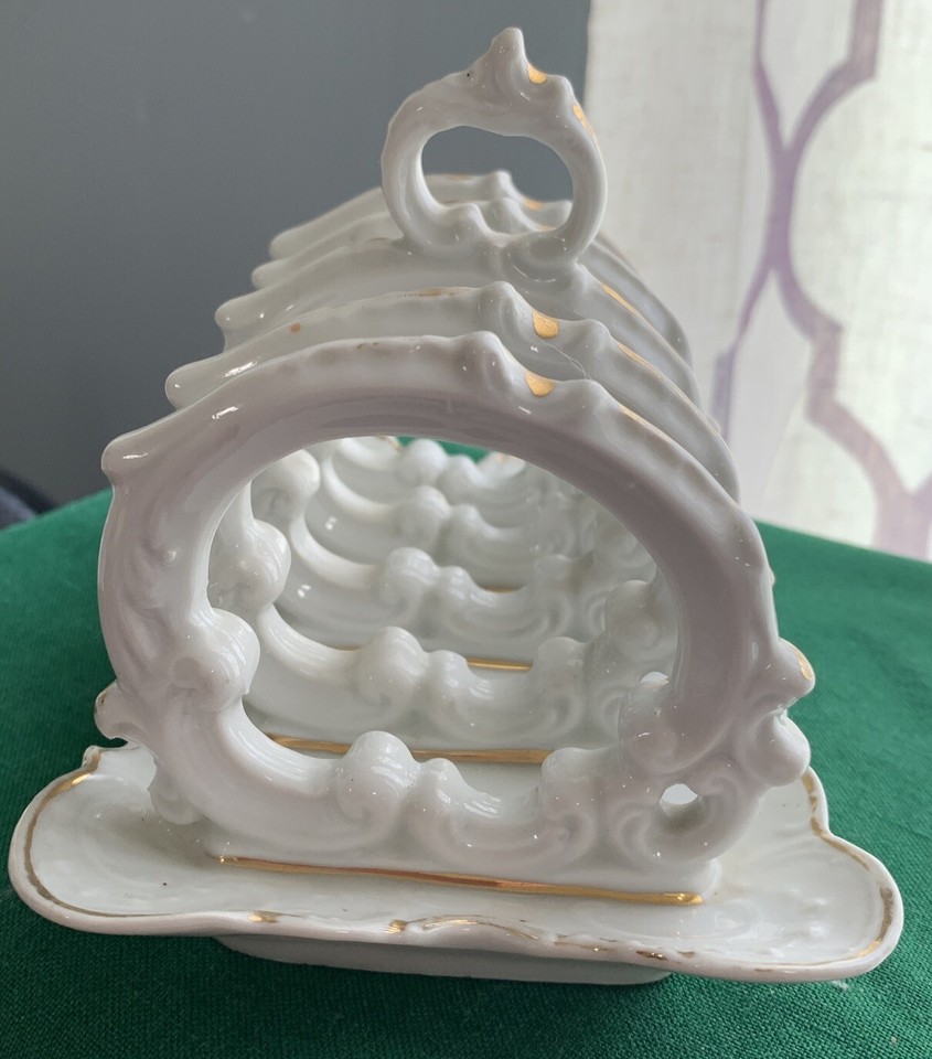 Antique white china toast rack | eBay