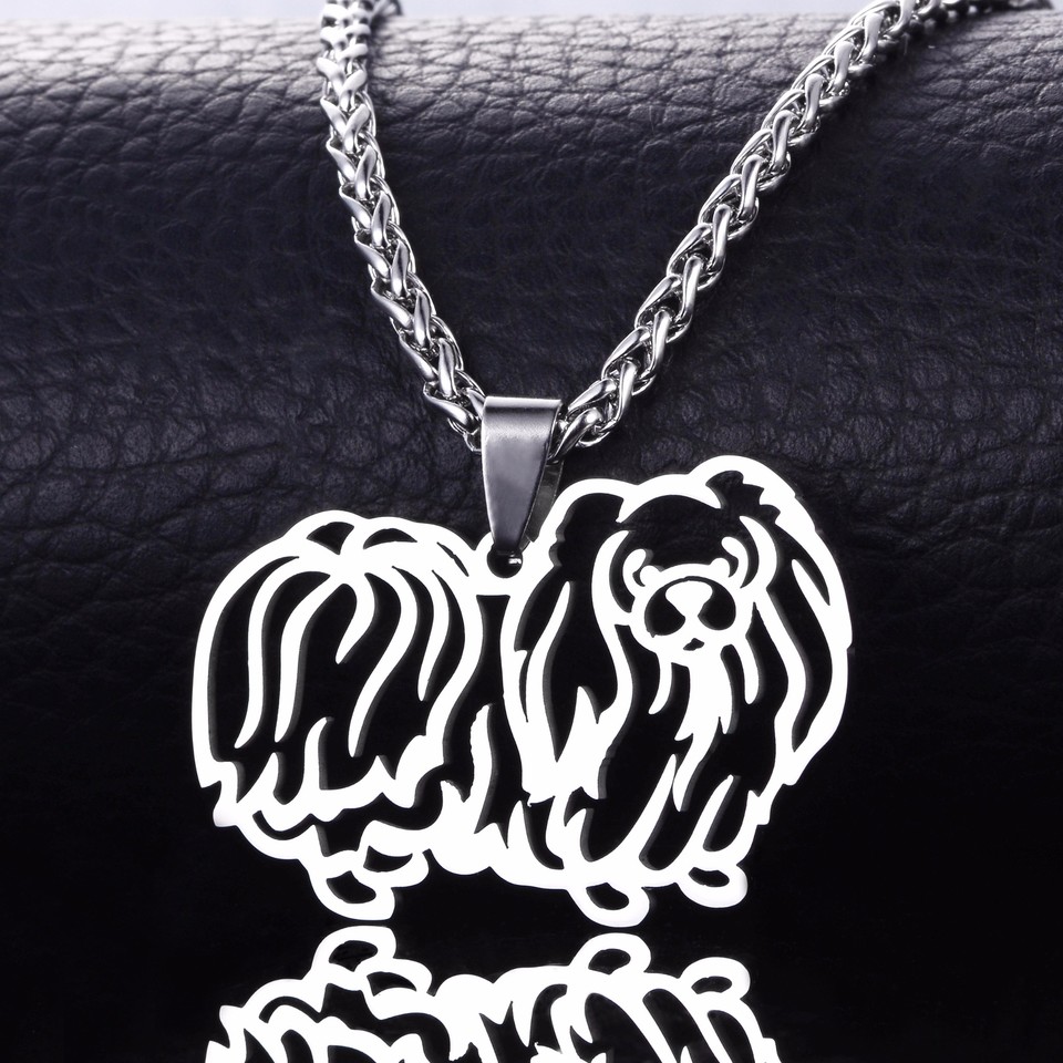 Stainless Steel Pekingese Chinese Spaniel Peking Dog Pet Pelchie Charm ...