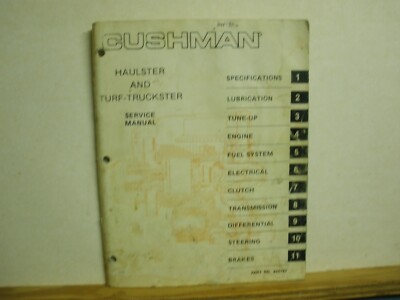 1978-Up Cushman Haulster Turf-Truckster Service Manual | OMC Air Cooled ...