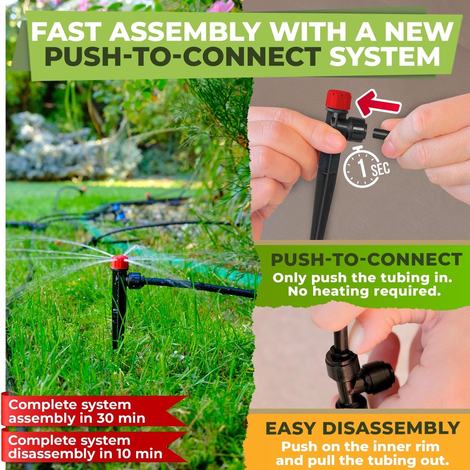 Drip Irrigation System - Adjustable Quick Connect Irrigation System for ...