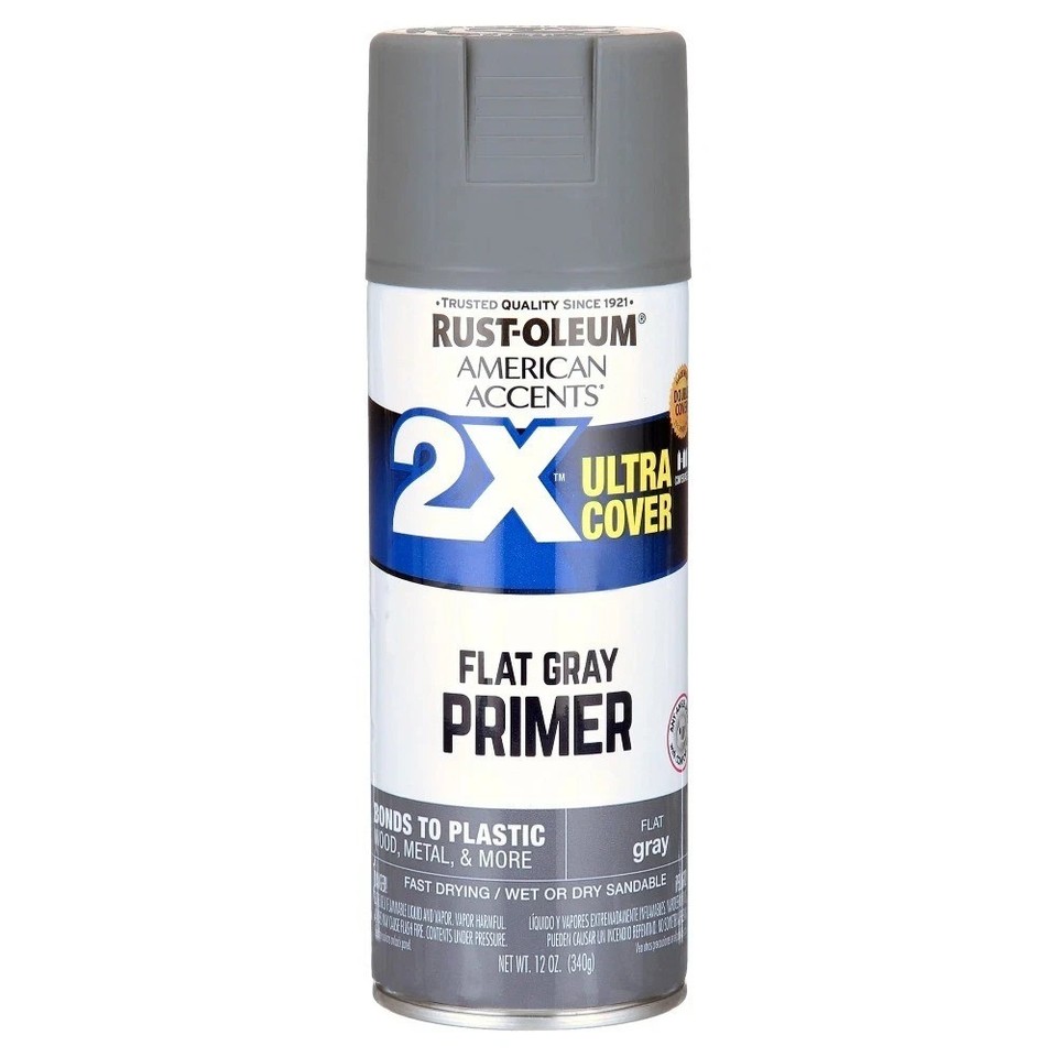 Gray Primer, American Accents 2X Ultra Cover Flat Spray Paint-327912 ...