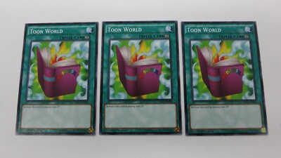 3x TOON WORLD SPELL CARD 1ST EDITION MIL1-EN042 COMMON YUGIOH NM ...