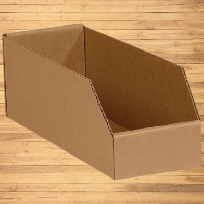 AVIDITI 4 x 12 x 4 1/2" Cardboard Parts Garage Open Top Storage Bins ...