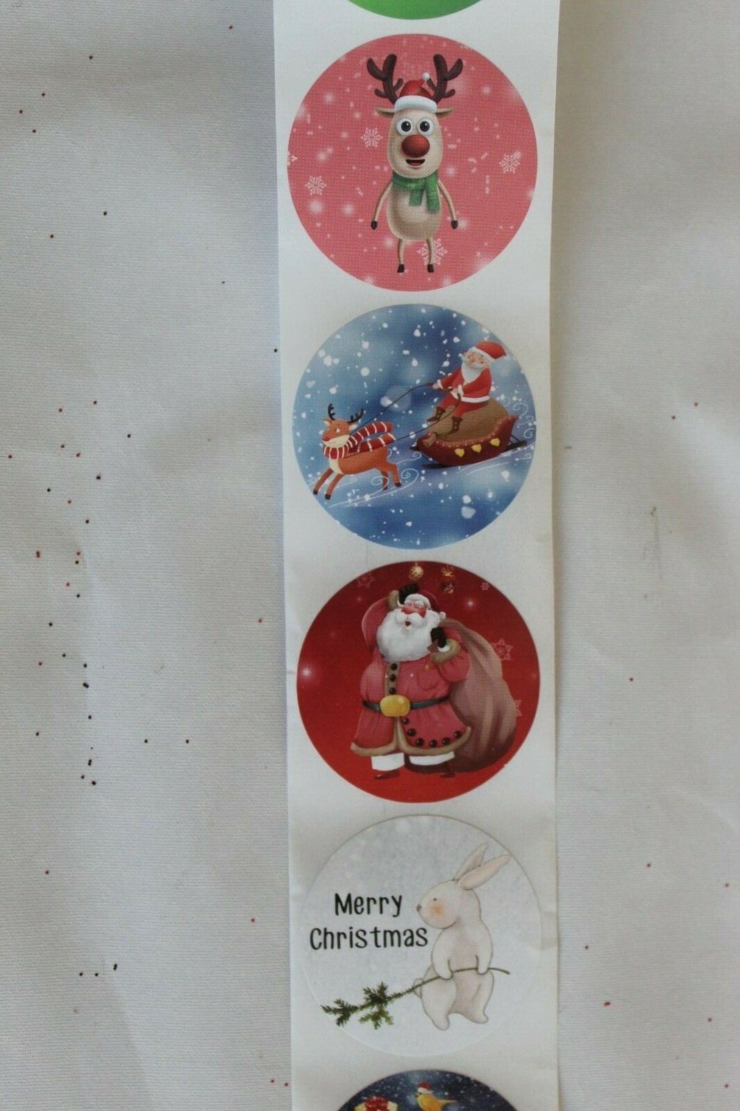 Merry Christmas Sticker Roll 500pcs 1.5" Santa Reindeer Snowman ...