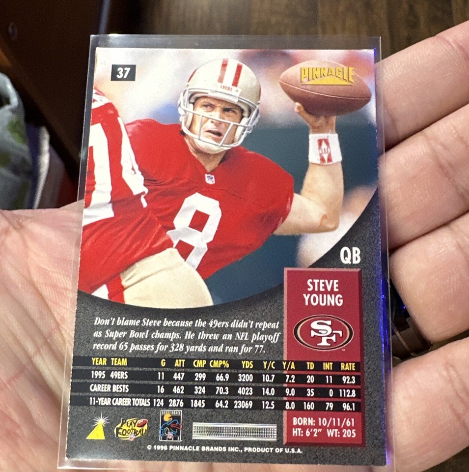 1996 Pinnacle Gold #37 Steve Young San Francisco 49ers | eBay