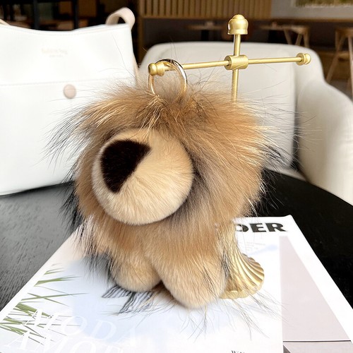 Cute Real Rabbit Rex Fur Lion Bag Charm Keyring Bag Purse Phone Furry ...