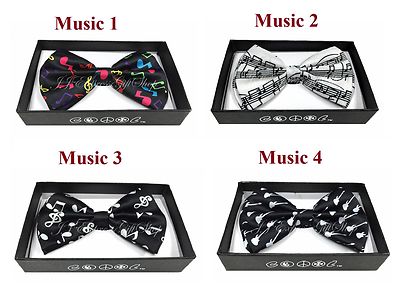 NEW Tuxedo Classic BowTie Music Note Neckwear Adjustable Unisex Bow Tie ...