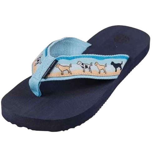 NWT SIMPLY SOUTHERN Woven Print Sandals Flip-Flops Dog Dogs Pup - Women ...