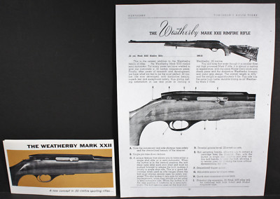 Weatherby Mark XXII .22 Rimfire Rifle 1963 Ad Brochure w/Catalog Sheet ...