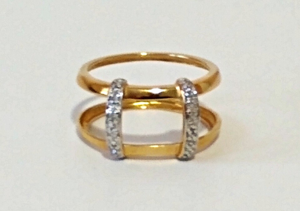Six Interchangeable Multicolor Jade Set Bands with 14kt Gold Ring ...