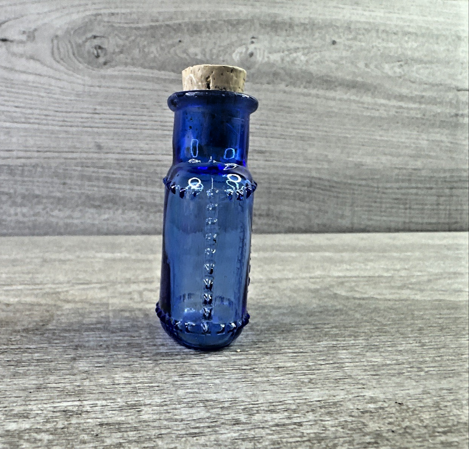 OVAL POISON COBALT BLUE EMBOSSED JOHN WYETH & BRO PHILADELPHIA HOBNAILS ...