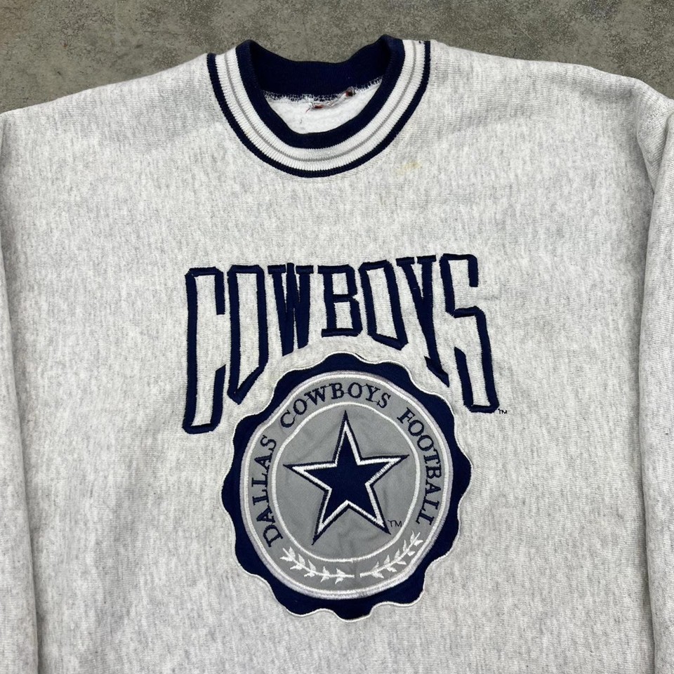 vintage dallas cowboys reverse weave grey big logo crewneck size medium ...