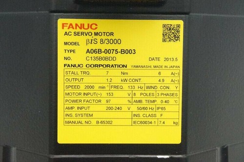 FANUC A06B-0075-B003 Servo Motor A06B0075B003 New Expendited Shipping ...