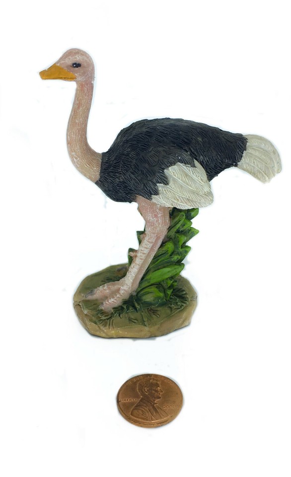 Miniature Ostrich Figurine, 3.5" Australian Animal, Zoo Animal, Exotic ...