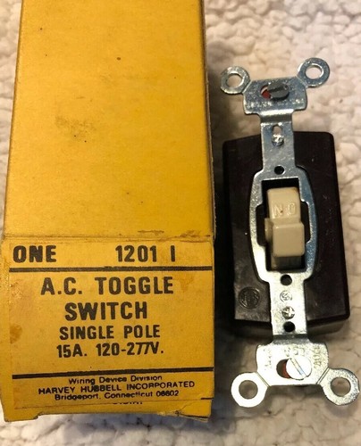 HUBBELL 1201 A.C. FLUSH TOGGLE SWITCH SINGLE POLE BROWN 15A 120-277V | eBay