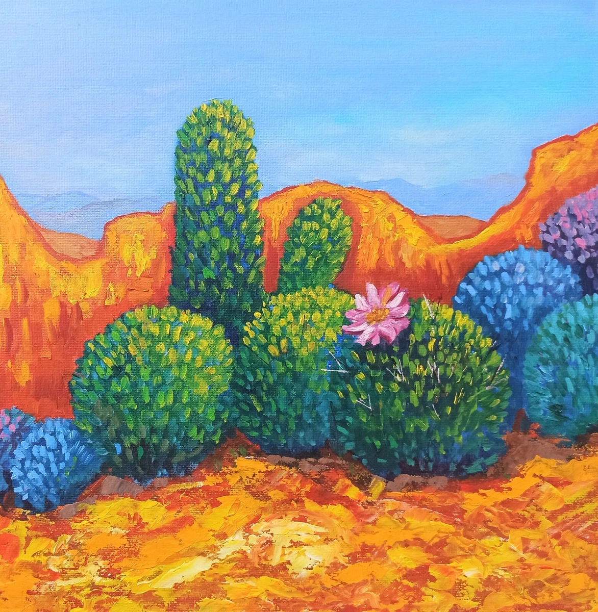 Abstract Cactus Painting