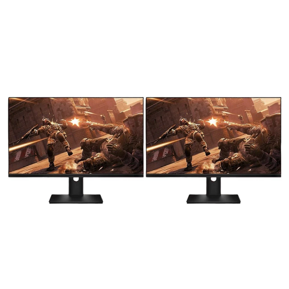 Dual HP DELL LG Monitor 22" 24" Inch FHD LCD Widescreen Monitor w/Cable ...
