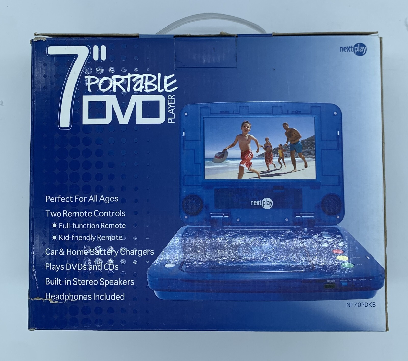 NEW NextPlay NP70PDKB Portable DVD Player 7” Screen with Remotes ...