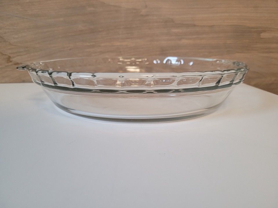 8.5" Pyrex Pie Pan Clear glass scalloped edges Pyrex #228 | eBay