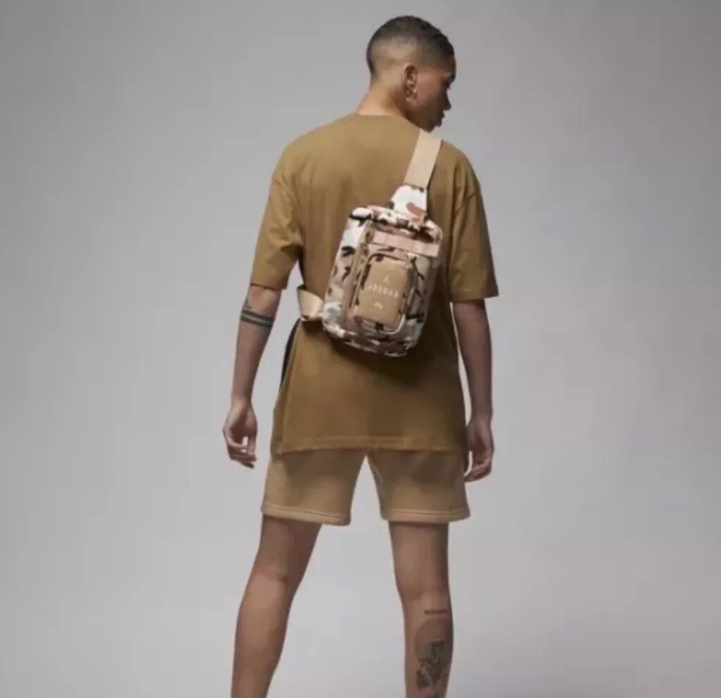 Nike Air Jordan Hesi Cross-Body Bag Chest Backpack Brown Desert Camo ...