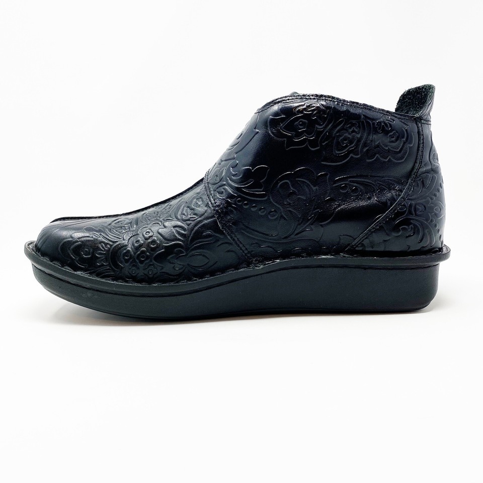 Alegria Caiti Yeehaw Black Leather Booties Shoes CAT-691 Hook/Loop 10.5 ...