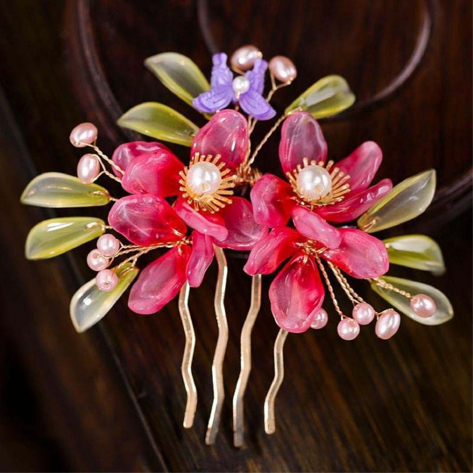 Hair Comb Hanfu Hairpin Flower Chinese Style Hair Stick Cheongsam ...