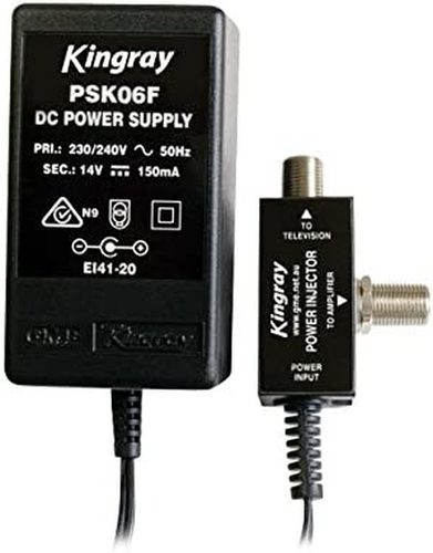 Kingray PSK06F 14V DC 150Ma Plug Pack Injector with F-Type Female ...