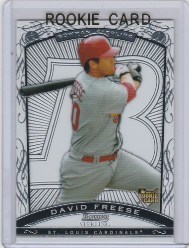 DAVID FREESE ROOKIE CARD 2009 Bowman Sterling Baseball RC St. Louis ...