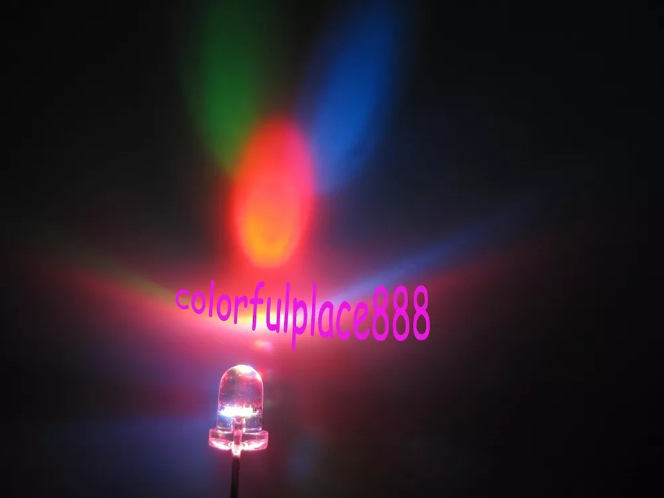 3mm Diffused Water Clear Slow Flashing Fast Flash RGB Rainbow LED ...