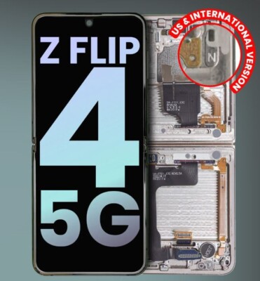 Original Samsung Galaxy Z Flip4 5G Inner OLED Display White Frame ...