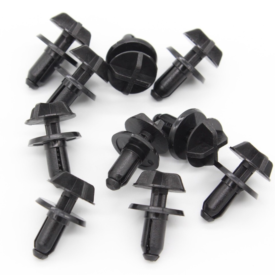 10x Black Nylon Lower Radiator Shield Push-Type Retainer For Ford ...
