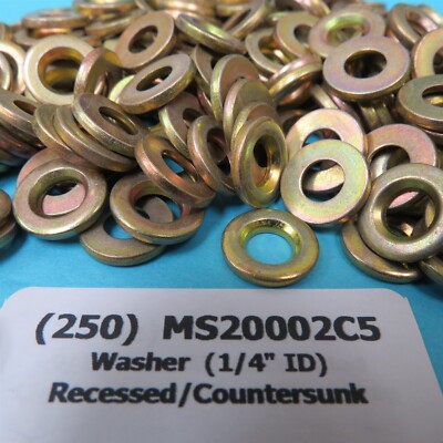 (250) MS20002C4 Washers 1/4” Recessed Military Standards Aircraft ...