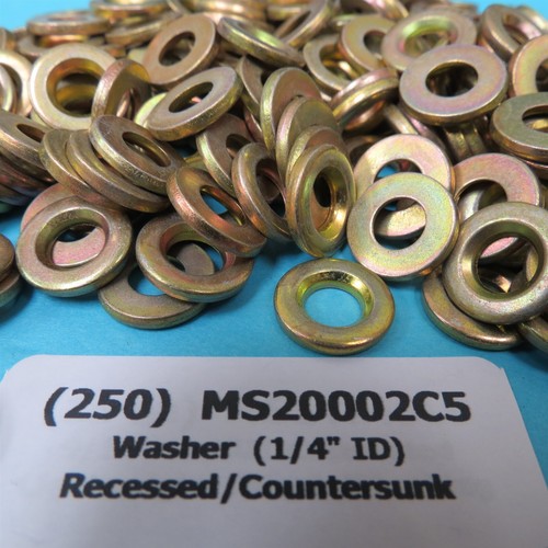 (250) MS20002C4 Washers 1/4” Recessed Military Standards Aircraft ...