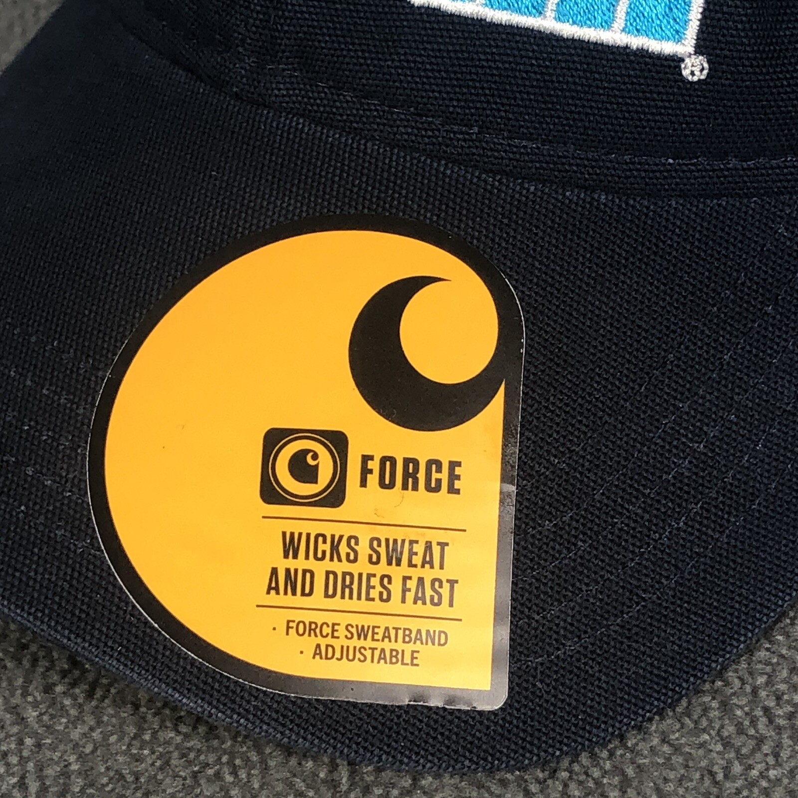 Carhartt Force Hat Mens Navy Canvas Cap Adjustable OFSA Cotton Outdoor ...