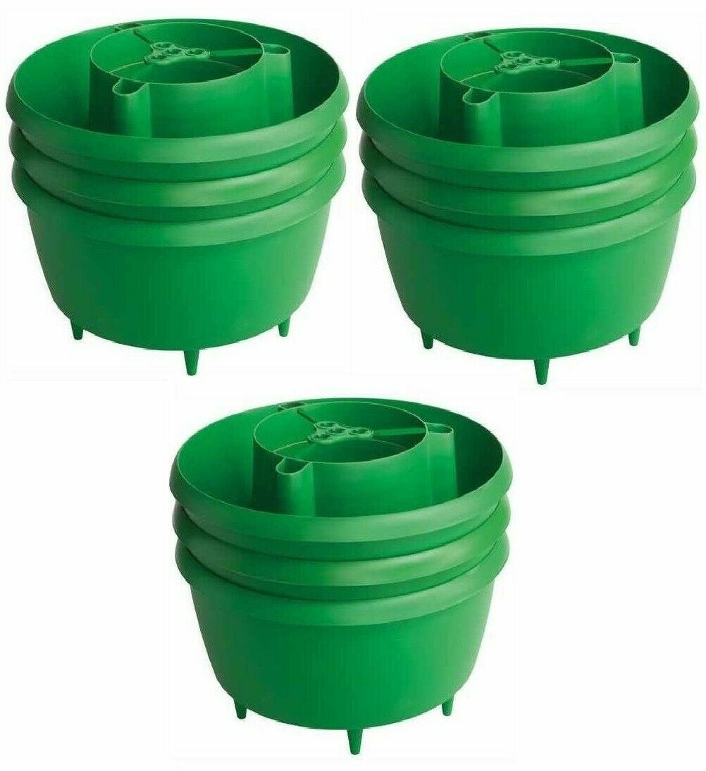 Set Of 9 Plant Halos Watering Halo Ring Tomatoes Grow Bag Tray Cane ...