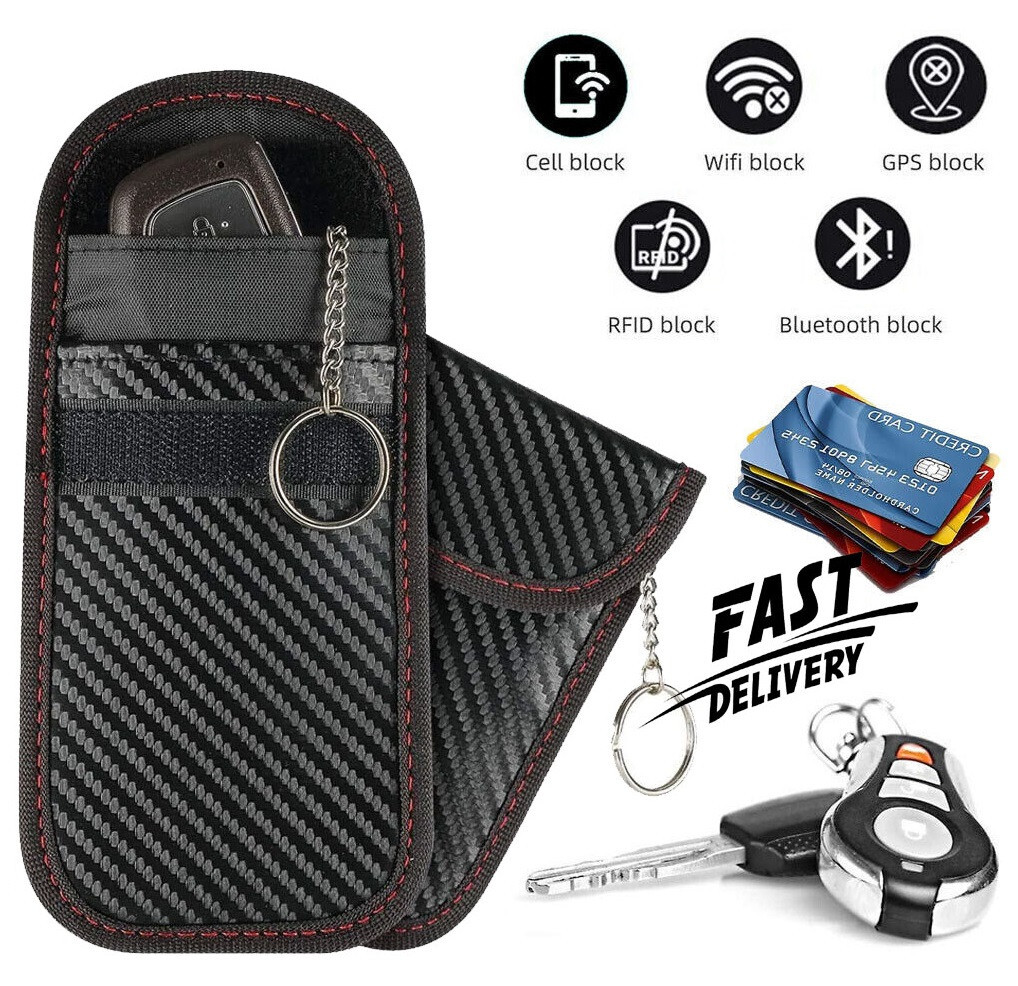 2X Car Key Signal Blocker Case Pouch Fob Faraday Bag RFID Security ...